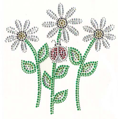 S1809- 3 DAISY FLOWER + LADY BUG, Isaac's Designs